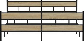 Kovový rám postele bez matrace dub sonoma 180 x 200 cm 3308472