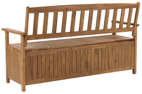 Zahradní lavička z akátového dřeva s úložným prostorem 160 cm SOVANA Beliani