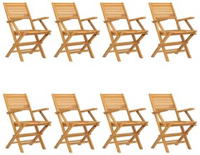 Skládací zahradní židle 8 ks 55x62x90 cm masivní teakové dřevo,  3155069