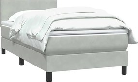 Box Spring Postel s matrací Světle šedá 90x220 cm Samet 3316047