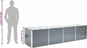 vidaXL Vyvýšený záhon pozinkovaná ocel 320 x 80 x 77 cm [44844] Barva: Šedá