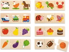 VIGA Dřevěné puzzle Souvislosti / 24 dílků / od 18 měsíců