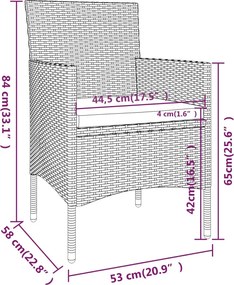 vidaXL 3dílný zahradní jídelní set polyratan [3058480] Barva: Černá