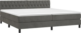 Box spring postel s matrací tmavě šedá 200x200 cm samet 3141504