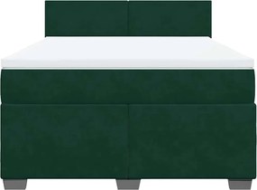 Box spring postel s matrací tmavě zelená 140x190 cm samet 3288603