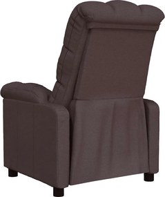 Polohovací křeslo tmavě hnědé textil 289801