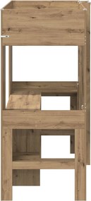 Rám patrové postele se stolem Artisanový dub 75 x 190 cm 3410434