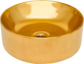 Invena Kos, keramické umyvadlo na desku 415x415x135 mm, zlatá lesklá, INV-CE-38-009-C