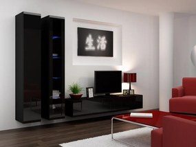 Obývací stěna VIGO 3D černý lesk