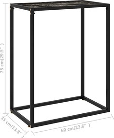 Konzolový stolek černý 60 x 35 x 75 cm tvrzené sklo 322806