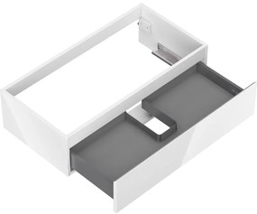Mexen Orio, koupelnová skříňka 90 cm, 1 zásuvka, bílá lesklá, 91A10-09023-1-BF00