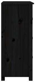 Příborník černý 70 x 35 x 80 cm masivní borové dřevo,  813738