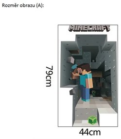 Živá Zeď Samolepka na zeď Minecraft Velikost: 79 x 44 cm