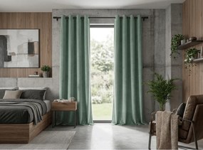 Zatemňovací závěs DREAM VELVET 140x250 cm, šalvějově zelený Zavěšení: Kovové kroužky