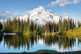 DIMEX | Samolepicí vliesová fototapeta na zeď Glacier Peak ve Washingtonu MA-5-3035 | 375 x 250 cm | zelená, modrá, bílá