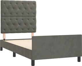 Rám postele bez matrace tmavě šedá 80 x 200 cm samet 3125905