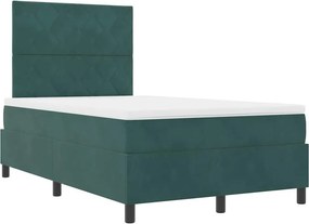 Postel s boxspringem s čelo Tmavě zelená 120 x 200 cm samet 3339893