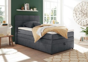 XXXLutz POSTEL BOXSPRING, 120/200 cm, antracitová MID.YOU - Postele s úložným prostorem - 002220032506