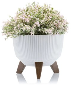 PLASTOVÝ KVĚTINÁČ ROSA LINEA ECO SADA 2KS 15X24,3 CM+18,3X29,2 CM BÍLÁ