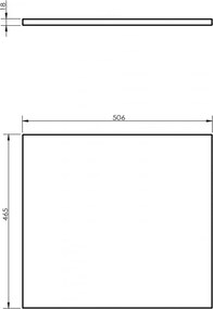 Mexen Uni, pracovní deska 50 cm, bílá lesklá, 91AXX-0504-464-18-00
