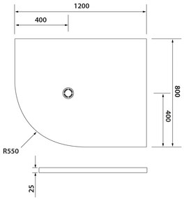 Polysan FLEXIA vanička z litého mramoru čtvrtkruh, s možností úpravy rozměru, 120x80cm, R550, pravá - 91291