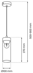 Lustr na lanku ELICA 1xE27/60W/230V