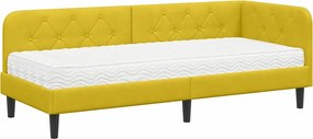 Rohový rám postele Žlutá 80 x 200 cm samet 3394140