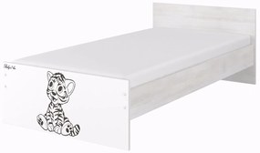 Dětská postel Max Tygřík 160x80 cm - ŠEDÁ - 1x krátká + 1x dlouhá zábrana se šuplíkem