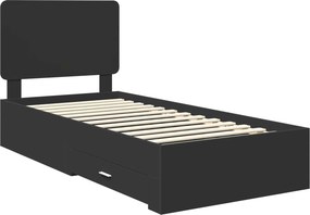 Rám postele se zásuvkou Černá 75 x 190 cm Kompozitní dřevo 3412847