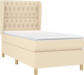 Box spring postel s matrací krémová 100 x 200 cm textil 3128746