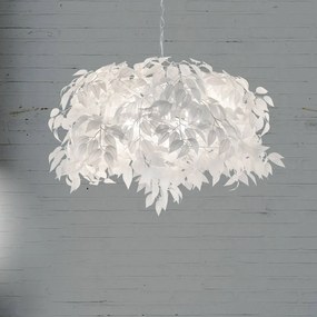 Závěsné svítidlo Leavy, chrom/bílá, Ø 70 cm, plast