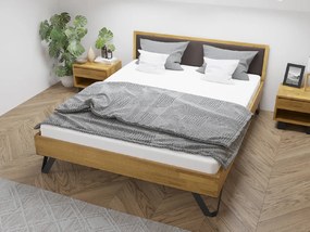 Massivo.cz Dubová postel Tero Soft, čalouněná 180x200 cm, dub, masiv
