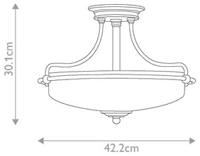 Elstead QZ-GRIFFIN-SFS-AN - Přisazený lustr GRIFFIN 3xE27/100W/230V matný chrom