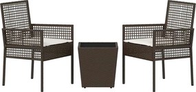 Zahradní bistro set 3 ks Hnědá polyratan 3334956