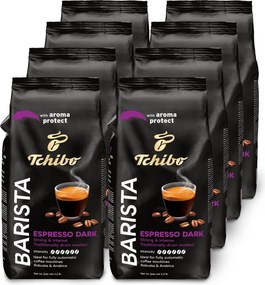 Tchibo - Barista Espresso Dark – 8x 1 kg zrnkové kávy - Intenzita: 6/6