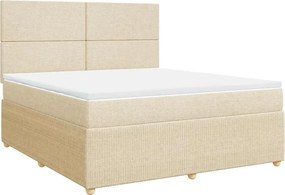 Box spring postel s matrací krémová 180x200 cm textil 3294433