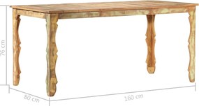 Jídelní stůl 160 x 80 x 76 cm masivní recyklované dřevo 286490