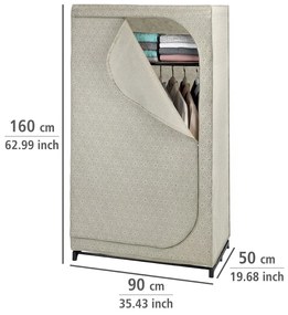 Béžová látková šatní skříň 90x160 cm Balance - Wenko