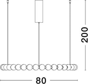 Závěsné LED svítidlo NOVA LUCE PERLA 72W 3000K 9695231 stmívatelné Triac