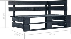 vidaXL Zahradní rohová lavice z palet dřevo [44698] Barva: Černá