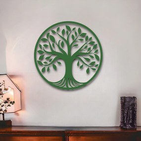 Strom života 13 - kovový obraz na zeď Velikost: 125cm, Barva: Green