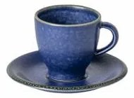 Casafina CASAFINA Šálek na kávu s podšálkem 0,08L POSITANO, modrá (tyrkysová)