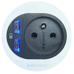 IBConnect Elektro zásuvka Atom matná bílá - různé konfigurace Konfigurace elektrozásuvky: 1x230V + 2xUSB nab. C