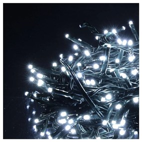 Venkovní LED vánoční řetěz, studená bílá, 10m, 500 LED, stálé svícení, propojovatelný
