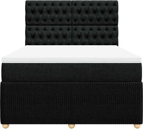 Box spring postel s matrací černá 140 x 190 cm textil 3292060