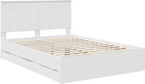 Rám postele se zásuvkou Bílá 140 x 190 cm Inženýrské dřevo 3409454
