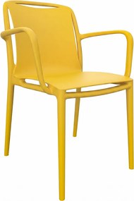 Kvalitní židle křeslo VELAIR žlutá giallo | pro venkovní i vnitřní použití | plastová | stohovatelná | NOSNOST 130 kg | VYROBENO v ITÁLII