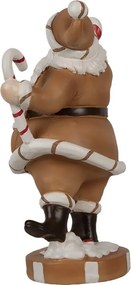 Hnědá vánoční dekorace Santa - 12*9*20 cm