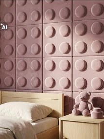 Sinsay - Sametový čalouněný panel ve tvaru kostky - pastelová růžová