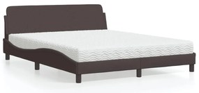 Postel s matrací Dover tmavě hnědá 160 x 200 cm textil 3208427